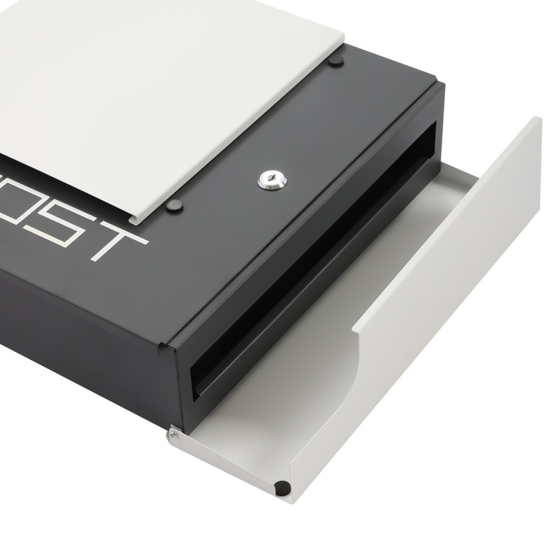 OUKANING Outdoor Wall Mount Lockable Letters Mailbox Stainless Steel ...