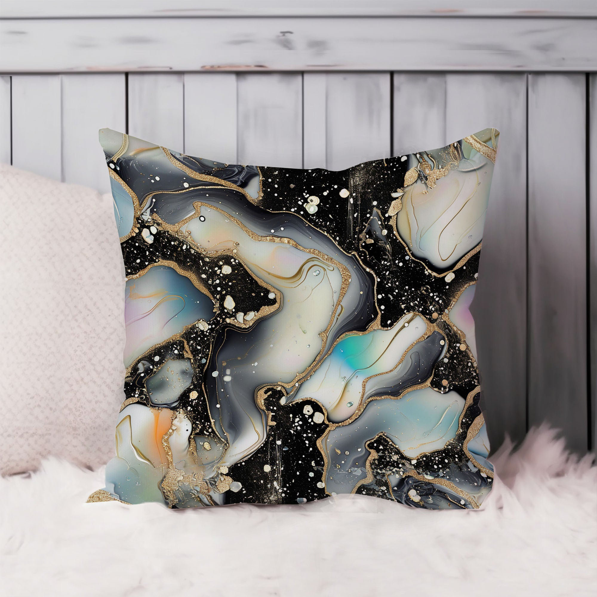 Ethan Taylor Abstract Multicolor Geode Crystals Marble III Modern | Wayfair