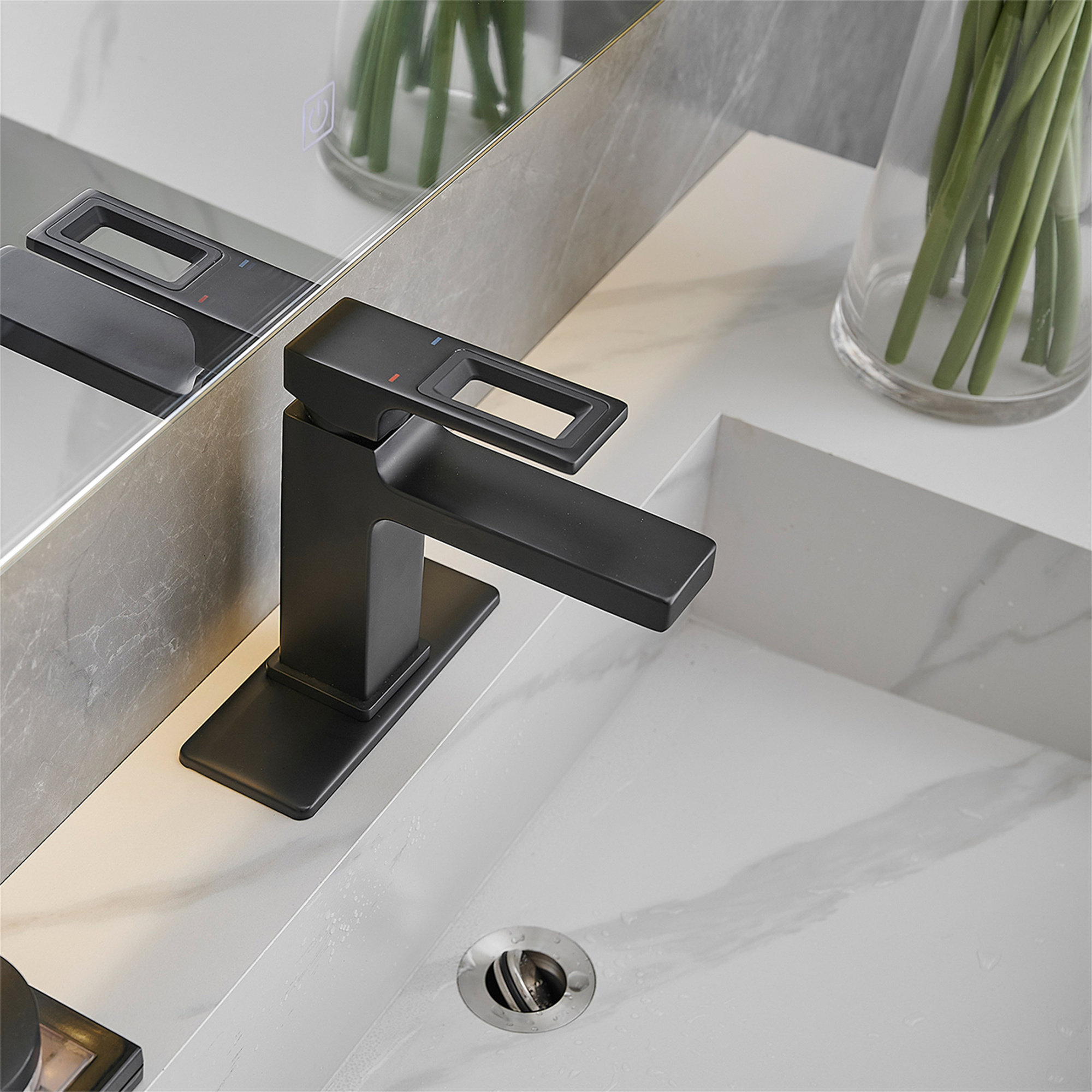 AWZTOO Single Hole Bathroom Faucet With Drain Assembly Single Handle ...