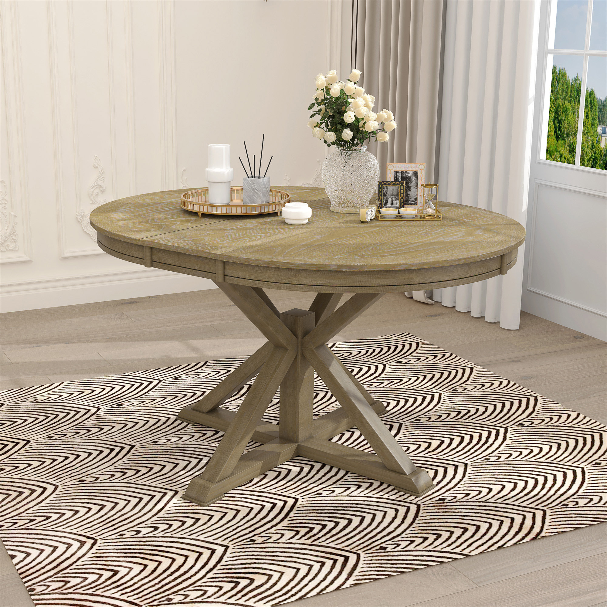 Lark Manor™ Retro Functional Extendable Dining Table With A 12" Leaf ...