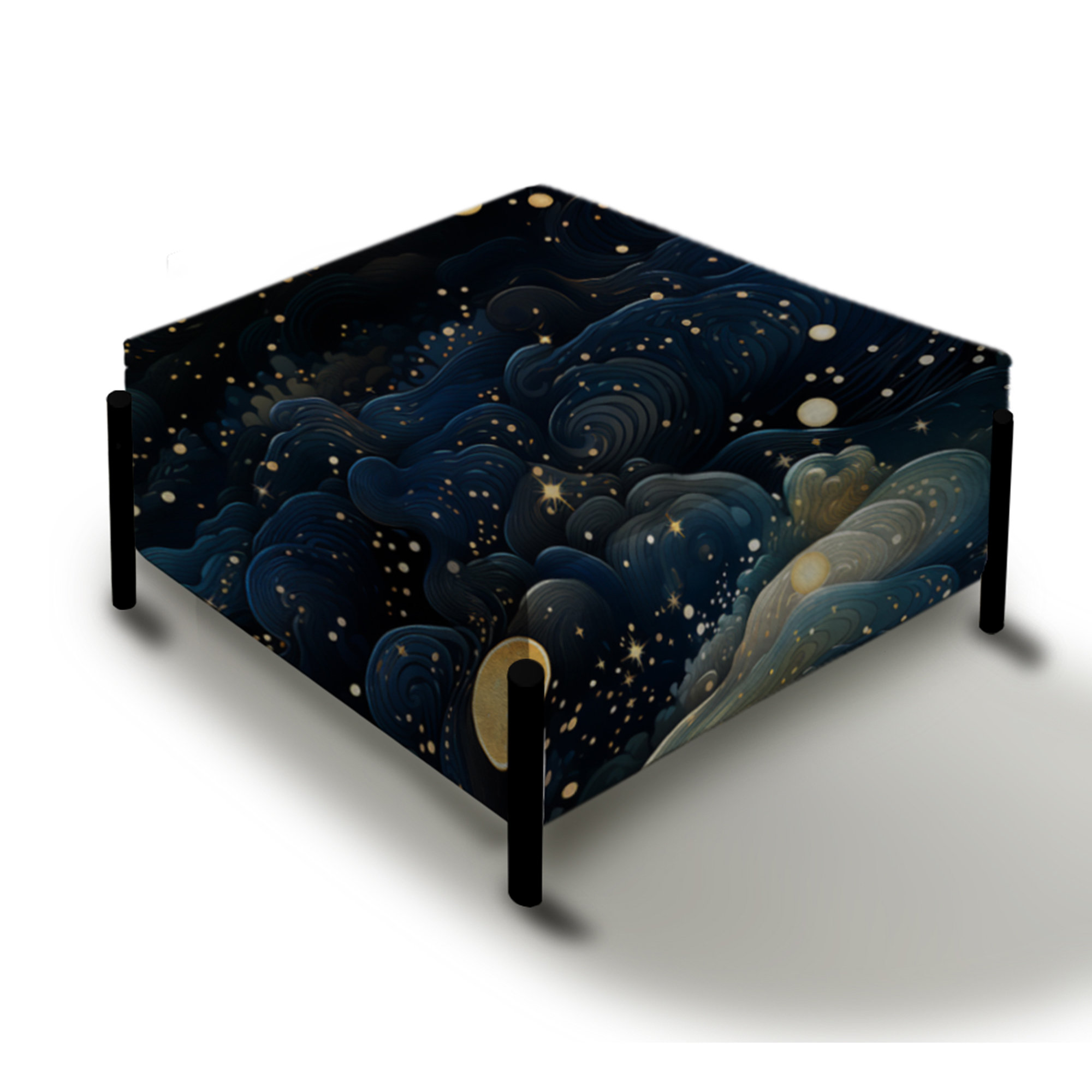 Design Art Midnight Indigo Galactic Pattern - Abstract Large Square ...