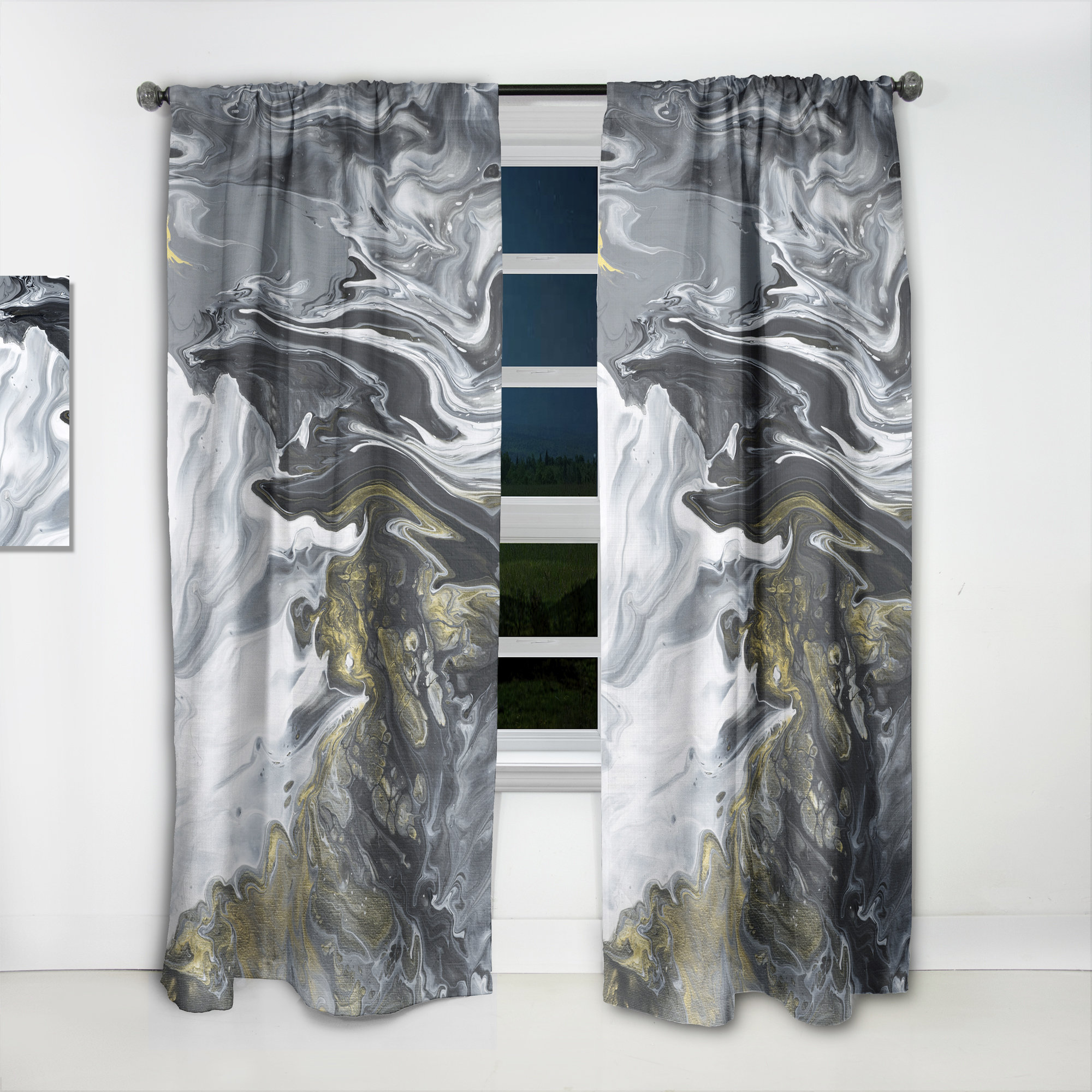 DesignArt Semi Sheer Single Curtain Panel Panel | Wayfair