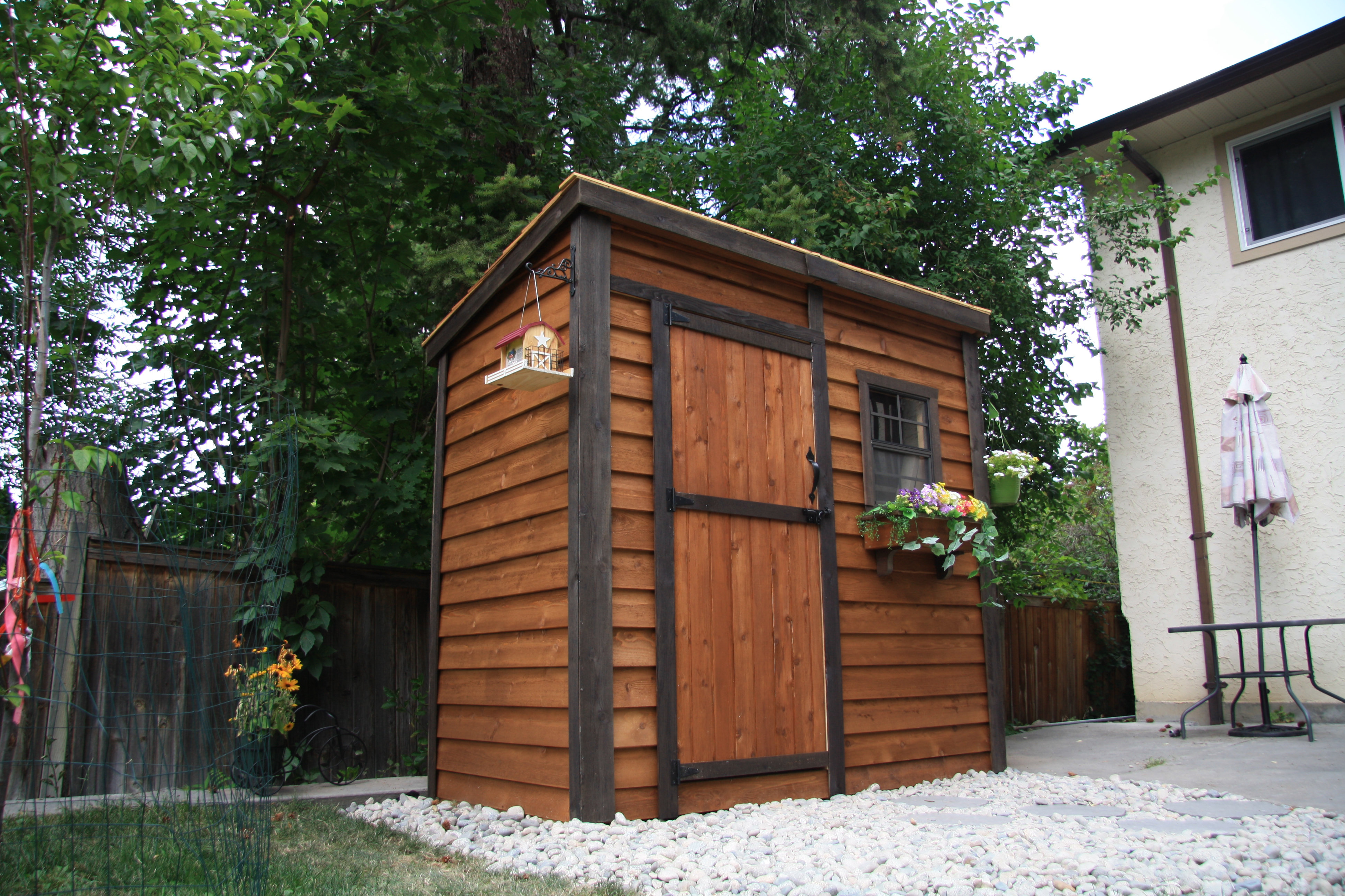 Outdoor Living Today 8 ft. W x 4 ft. D Single Door Cedar Wood Storage ...