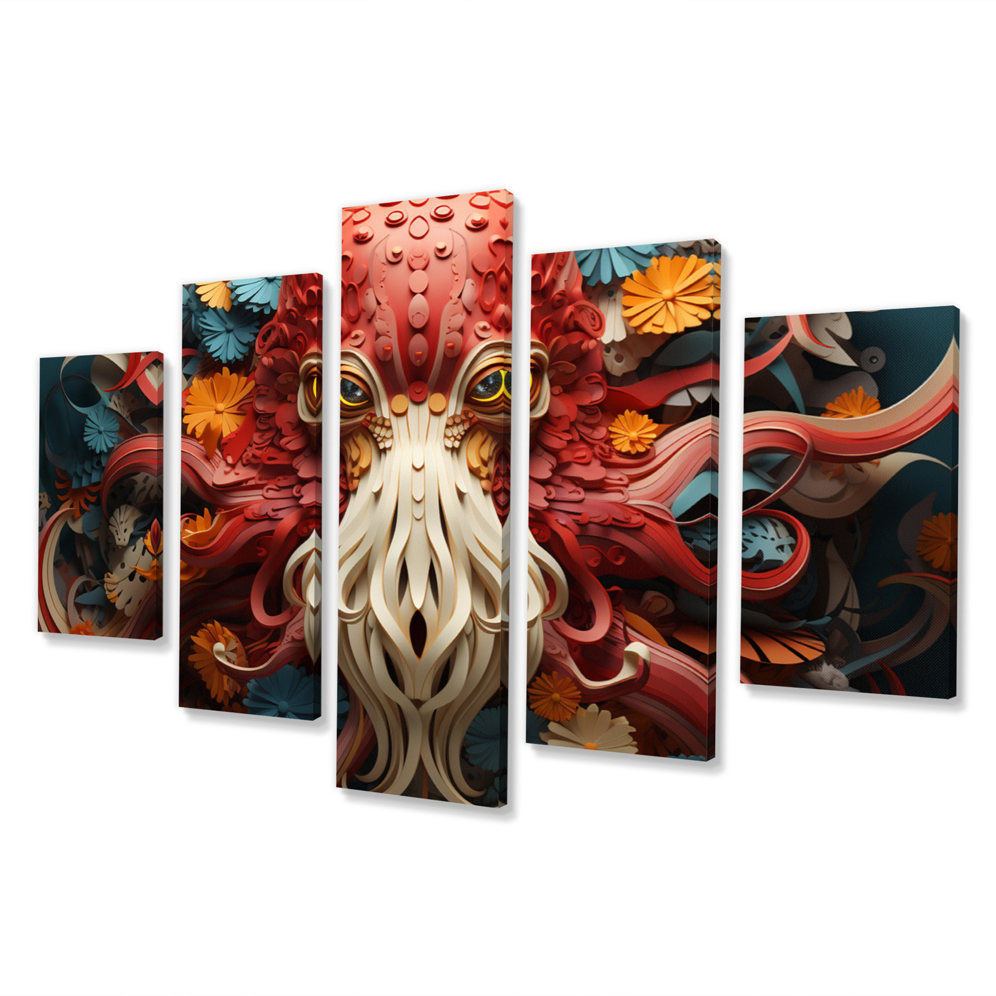 Bungalow Rose Squid Enigmatic Cephalopod Geometric I - Animals Wall ...