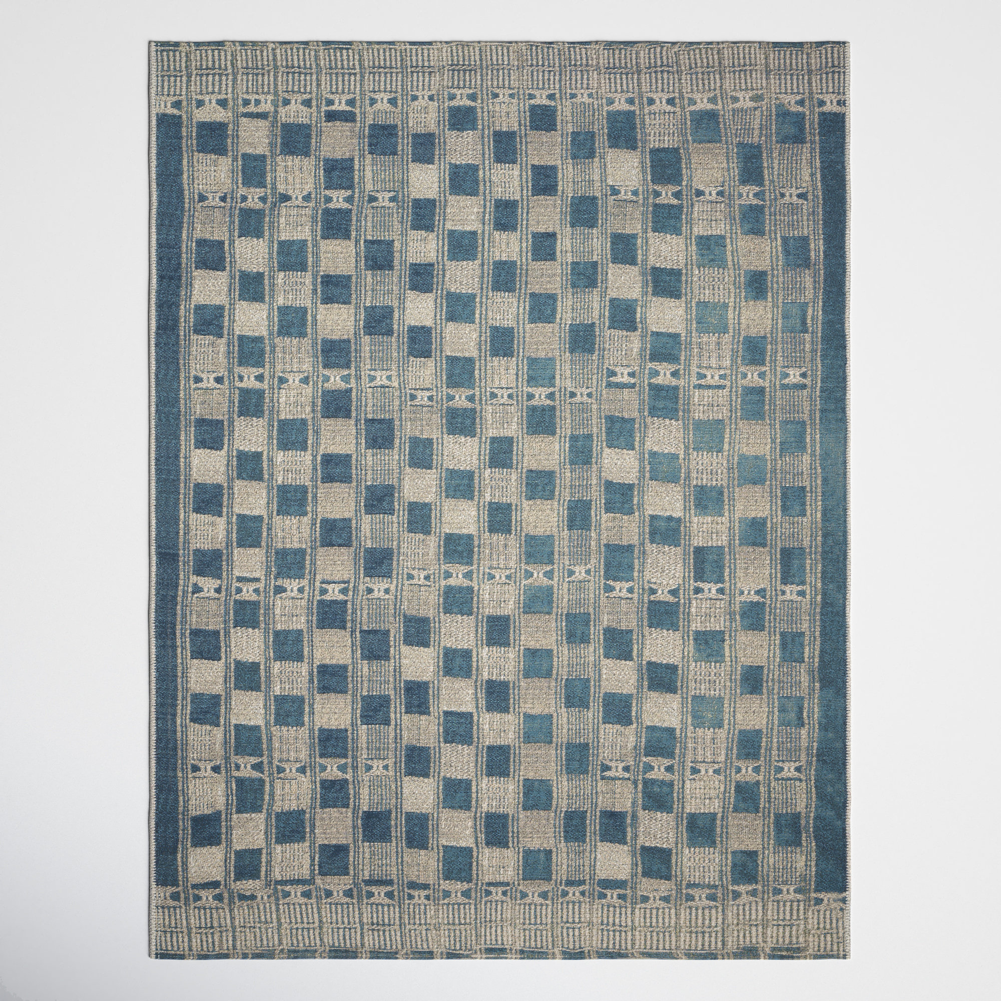 Joss & Main Homer Blue/Ivory Indoor/Outdoor Rug & Reviews | Wayfair