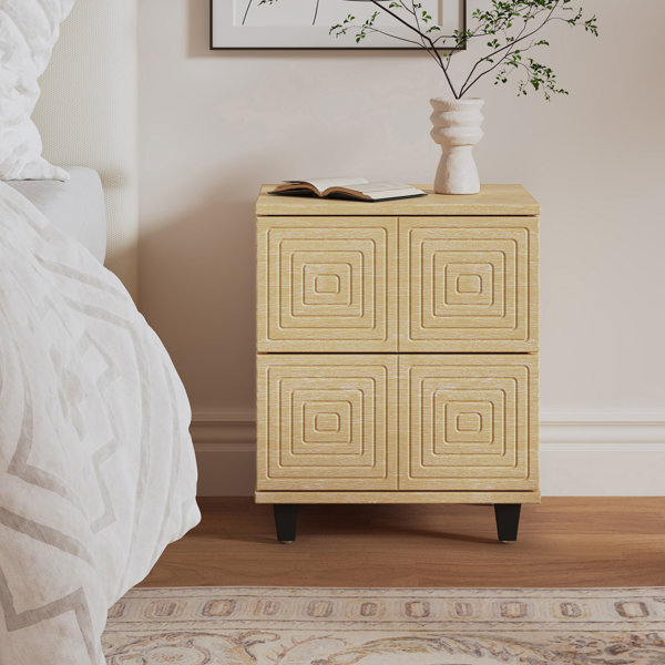 George Oliver Lohmann 18"W Geometric Detailing Nightstand with 2 ...