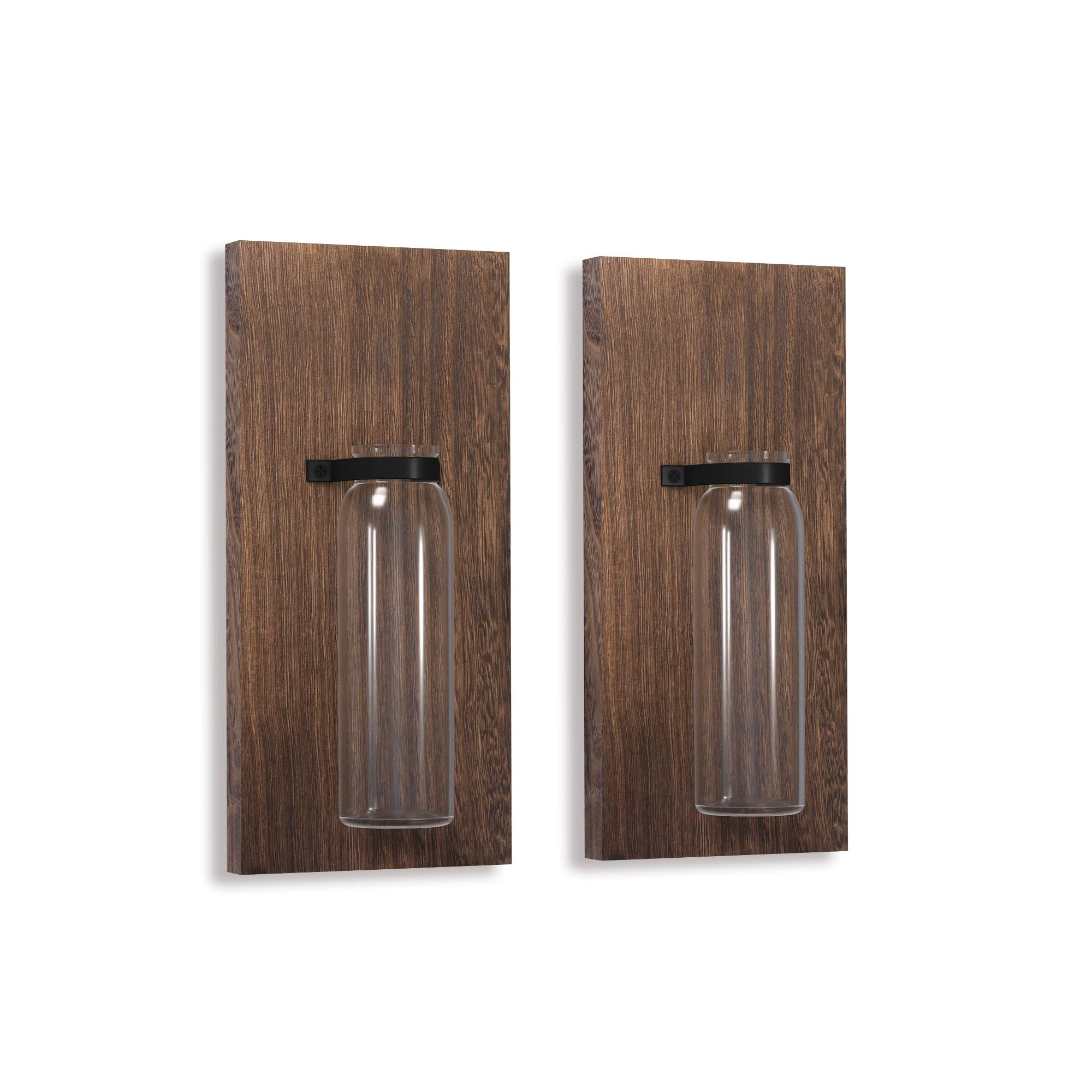 17 Stories 2 Pack Wall Hanging Glass Wall Vase Sconces | Wayfair