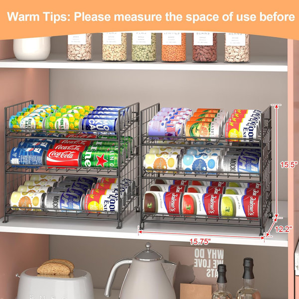 Rebrilliant 2 Pack Adjustable Can Rack Organizer, Stackable Can Storage ...