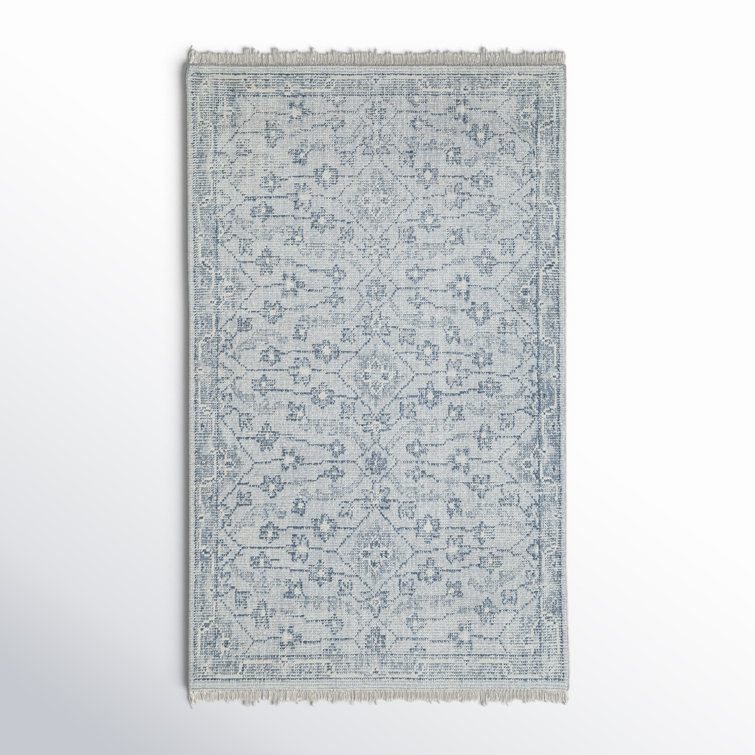Ronia Floral Hand-Knotted Area Rug in Blue & Reviews | Birch Lane