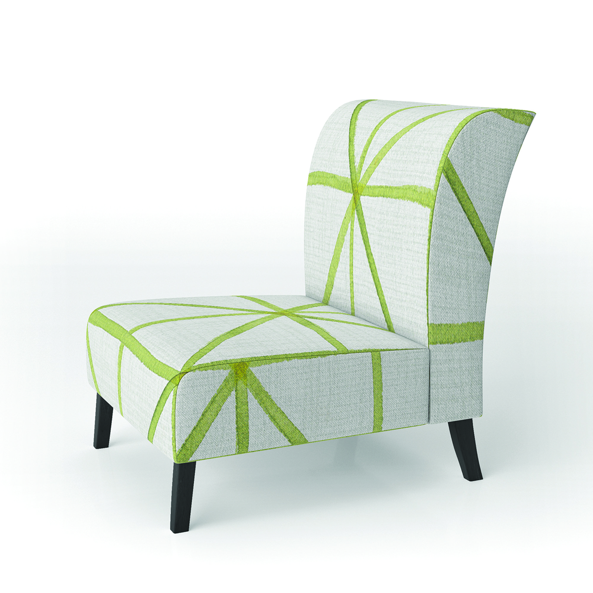 East Urban Home Geometric Green Triangle II - Mid-Century Upholstered ...
