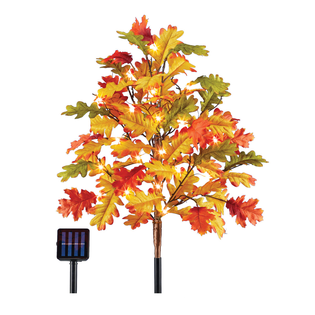 Arlmont & Co. Solar Powered Colorful Maple Tree Outdoor Garden Stake ...