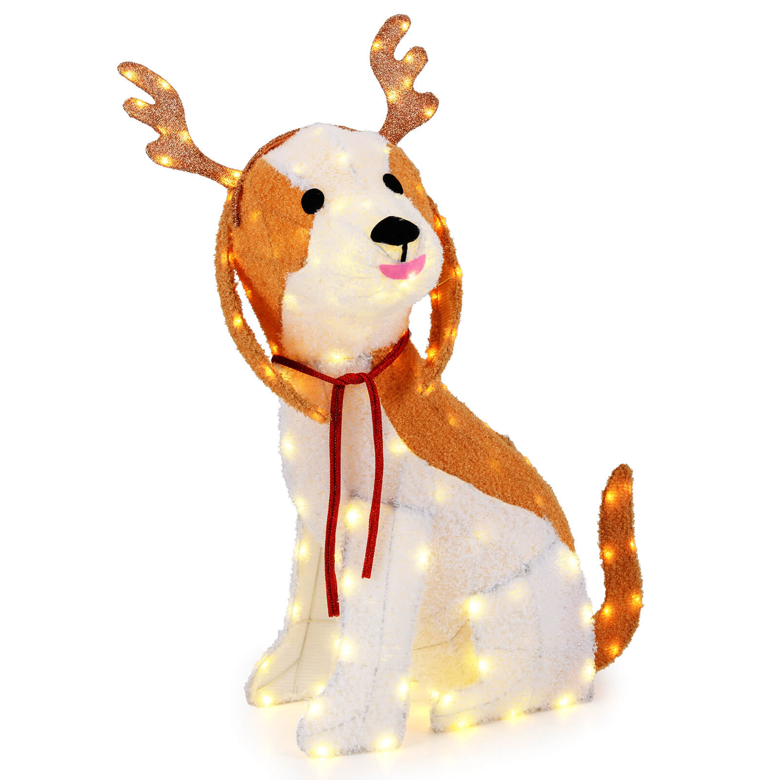 The Holiday Aisle® Lighted Christmas Dog With Led Lights 4 Ground ...