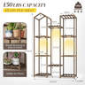 Borough Wharf Plant Stand with Grow Light Tall 4-Tier Wooden Ladder ...