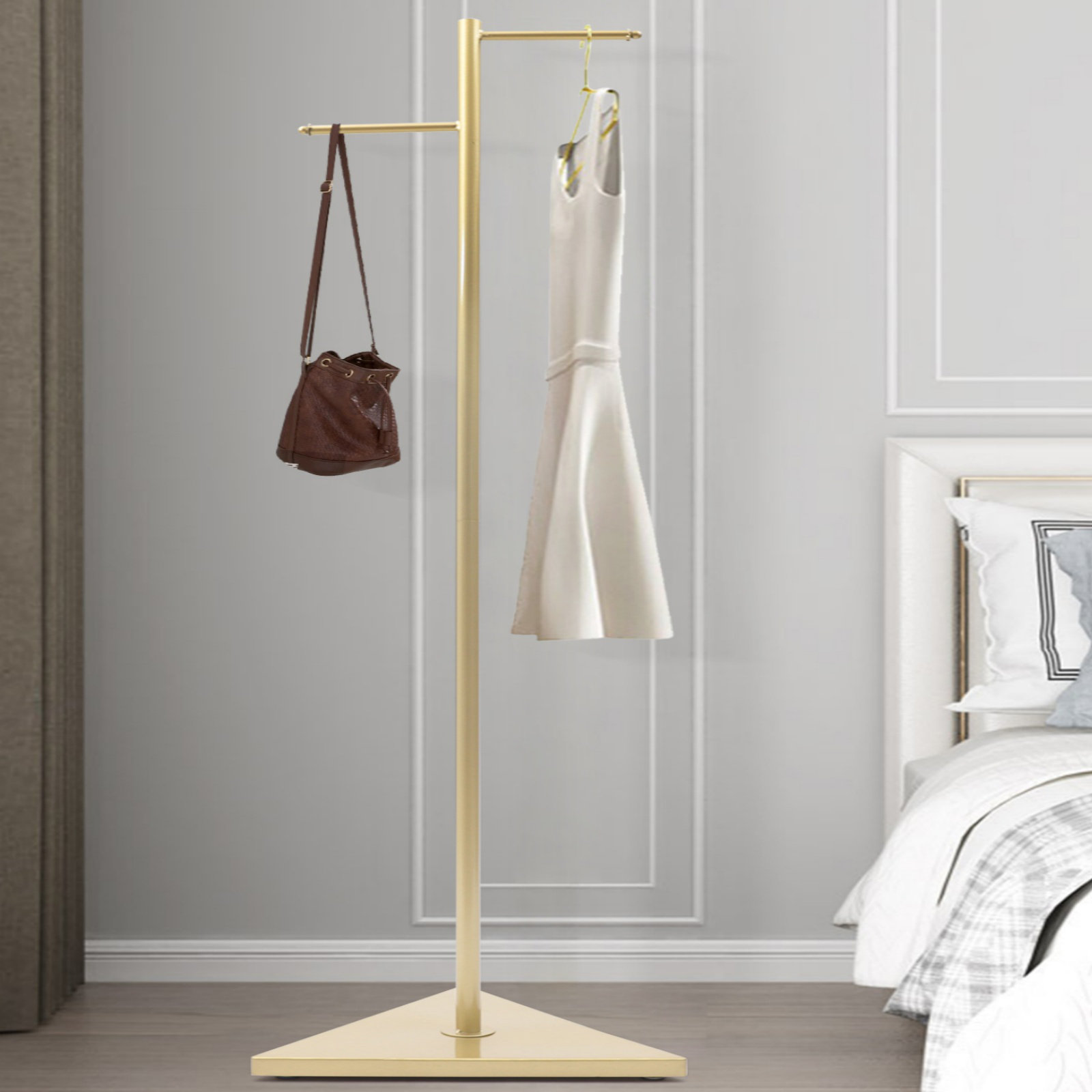 Mercer41 Gold Coat Rack Metal Freestanding Coat Hanger Stand Clothes ...