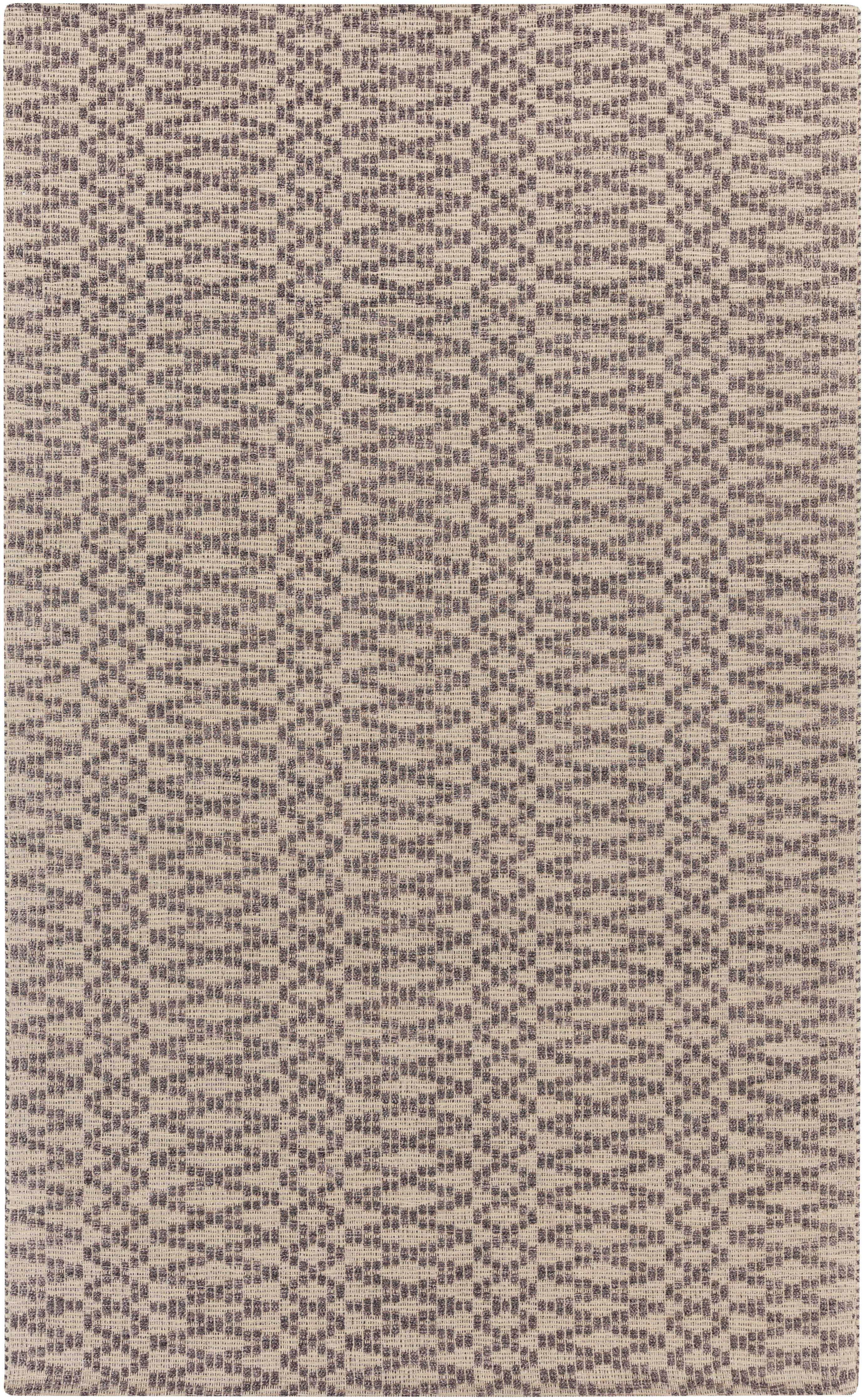George Oliver Glema Floral Hand-Loomed Ivory/Navy Area Rug | Wayfair
