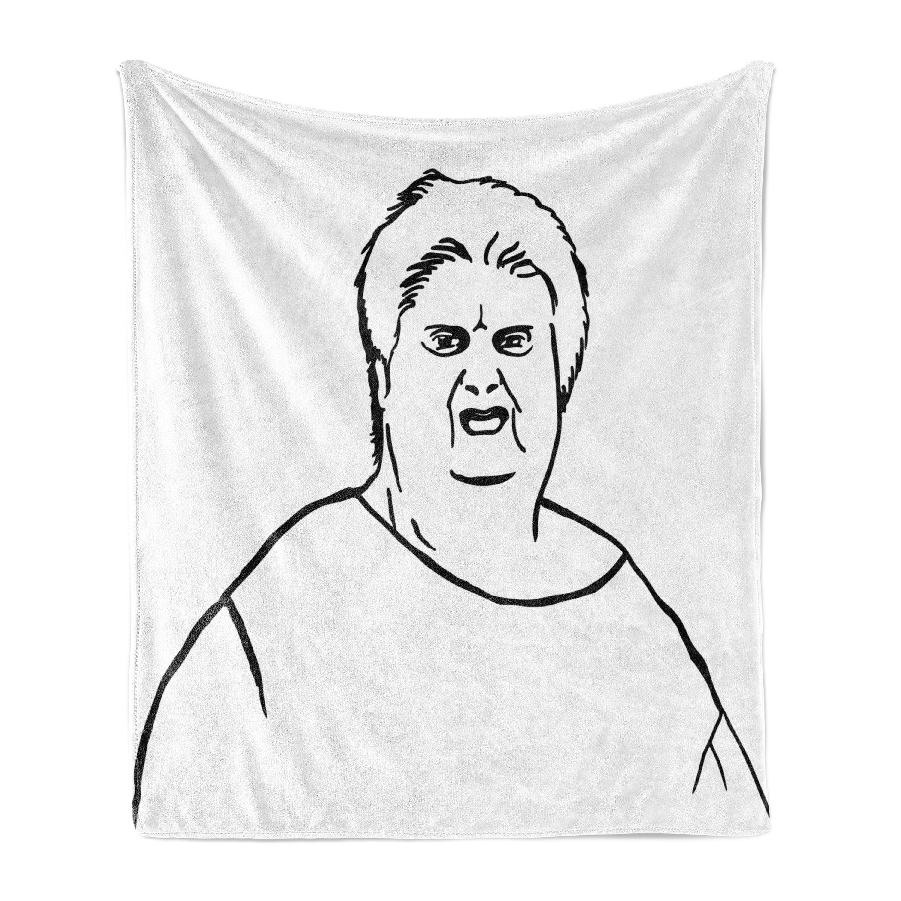 Ambesonne Humor Fleece Throw Blanket Internet Character Meme Black and ...