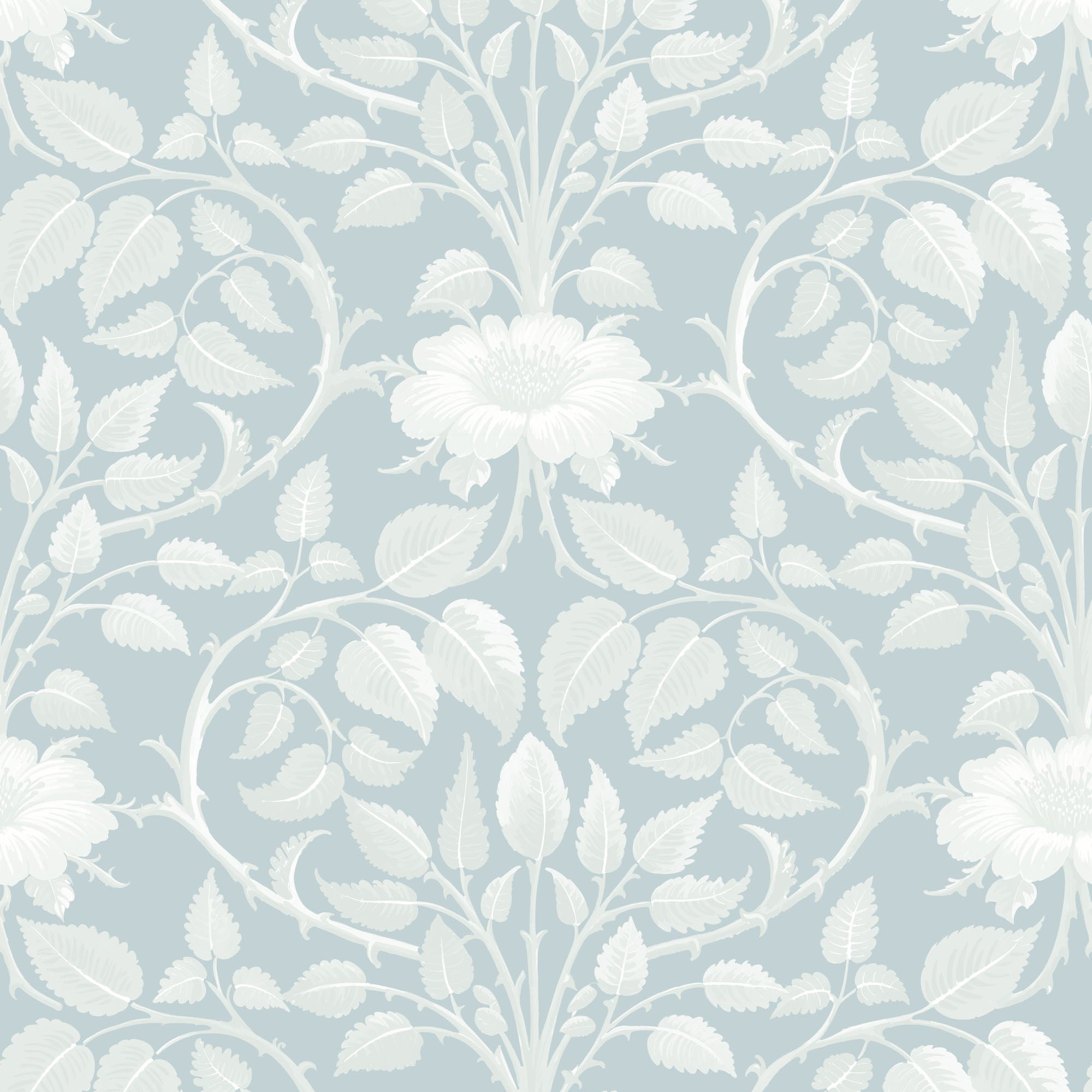 Mitchell Black Garden Vine - Frosted Pearl Botanical Wallpaper | Perigold