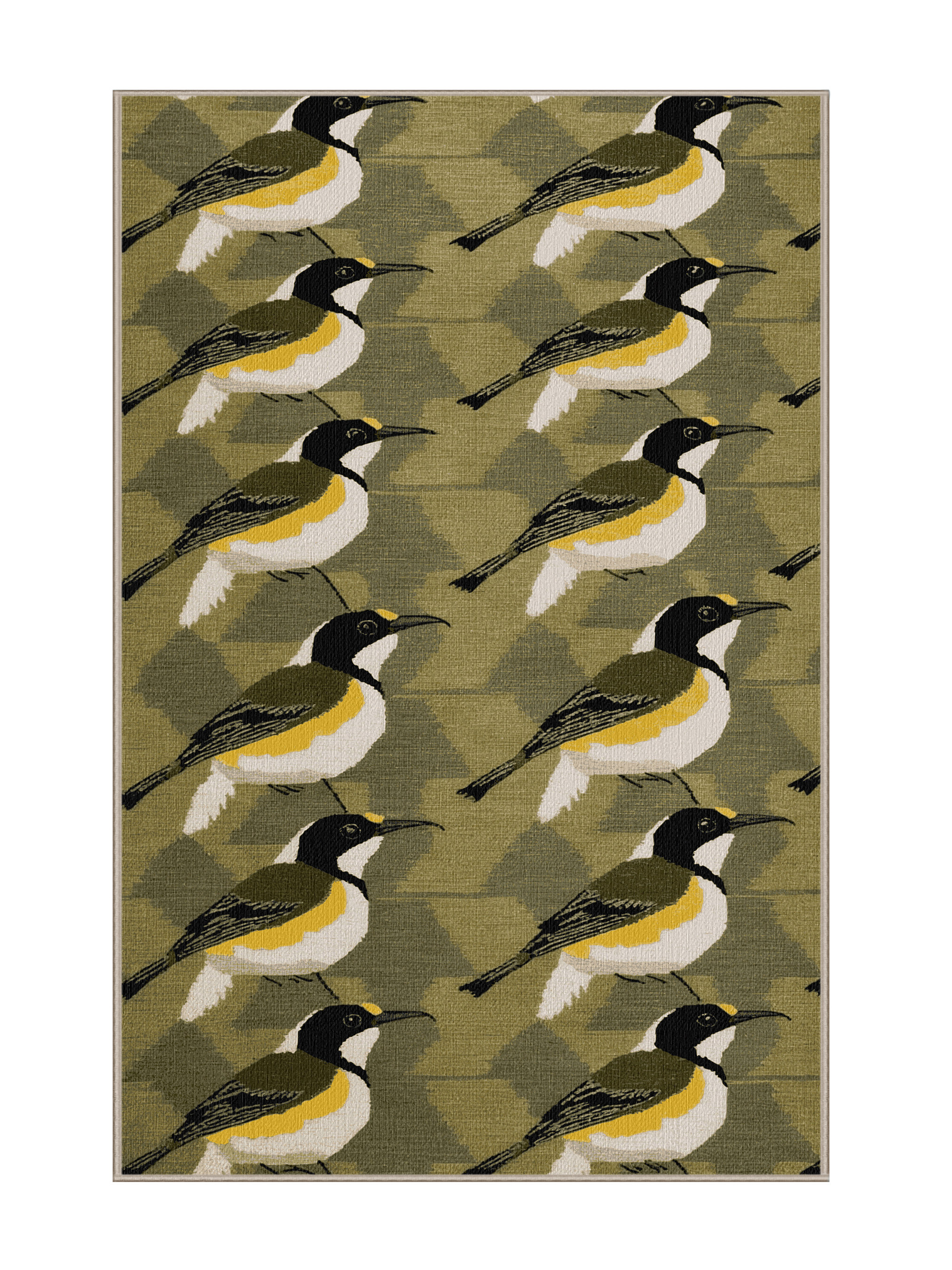 Foundry Select Washable Great Tit Birds Area Rug | Wayfair