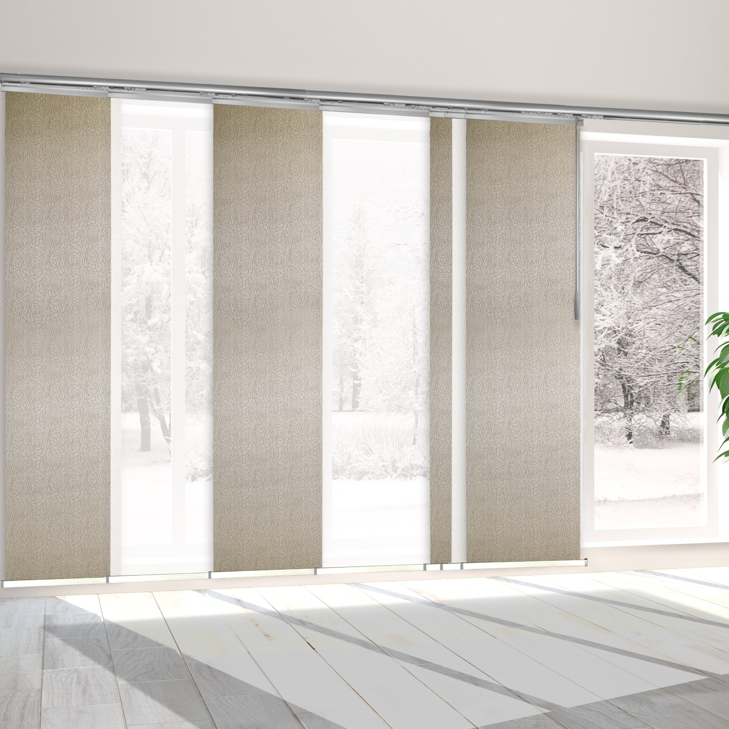 Rod Desyne 7-Panel Single Rail Panel Track Extendable 110"-153" W x 94 ...