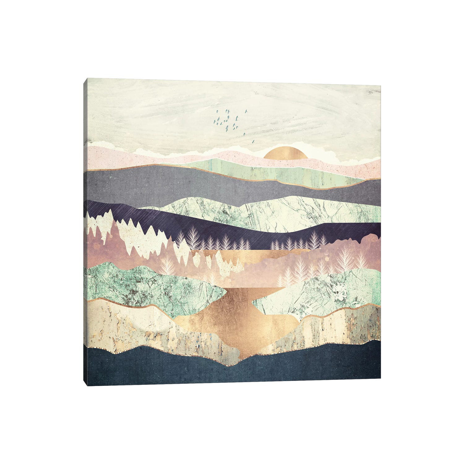 East Urban Home Golden Spring Reflection - Graphic Art Print | Wayfair