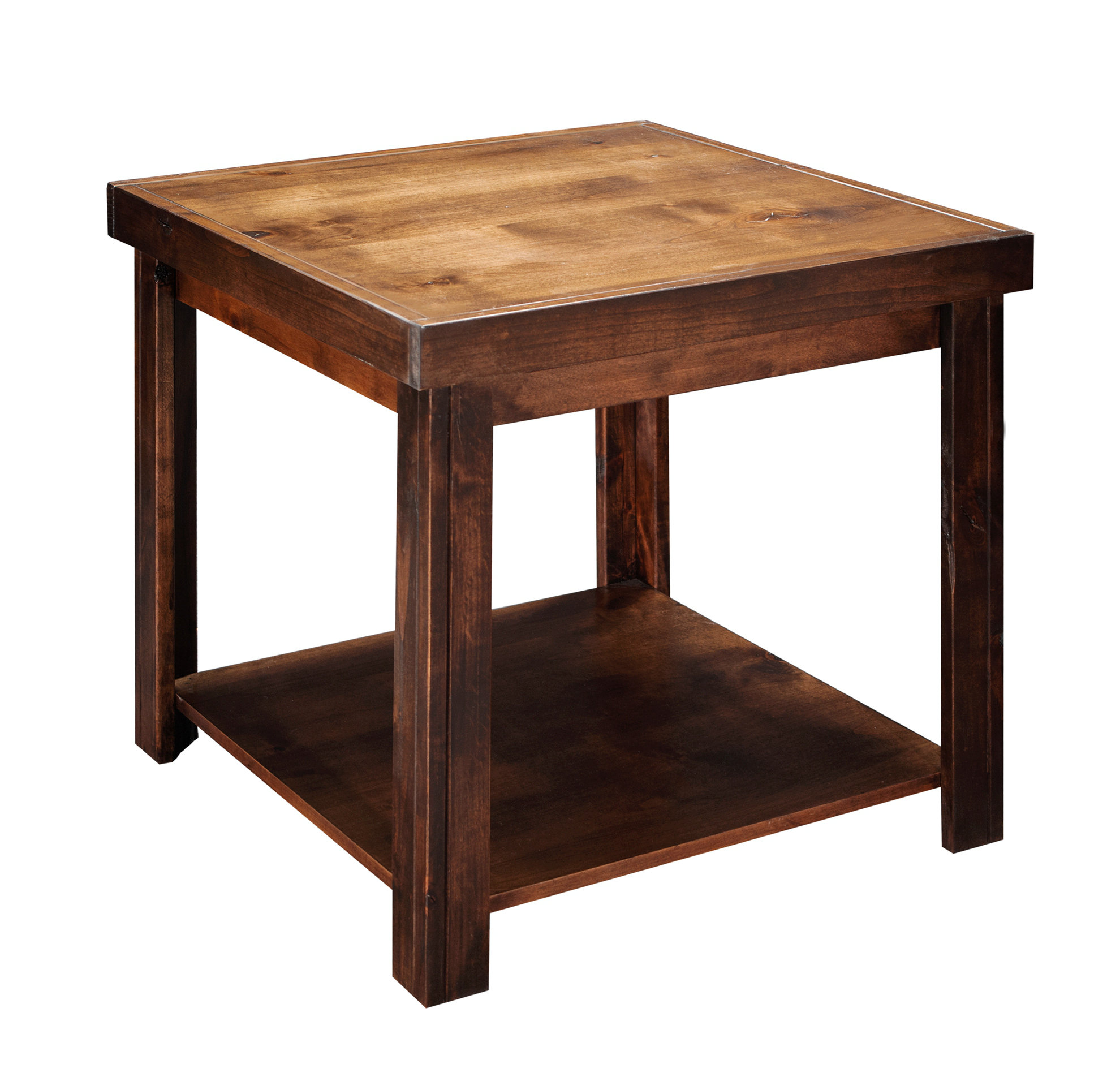 Millwood Pines 24 Inch Side Table, No Assembly Required, Whiskey Finish ...