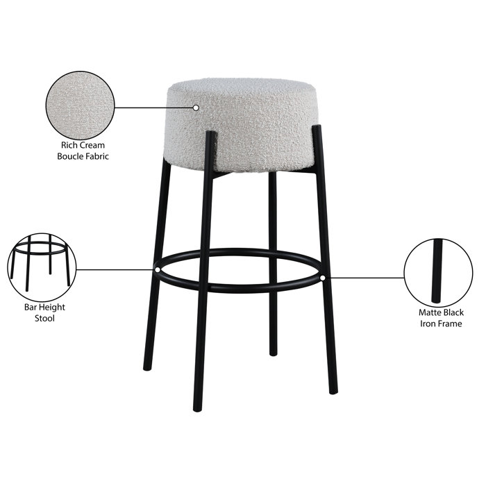 Latitude Run® Upholstered Counter Stool with Metal Frame & Reviews ...