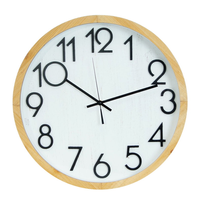 Ebern Designs Taiah Manufactured Wood Wall Clock | Wayfair