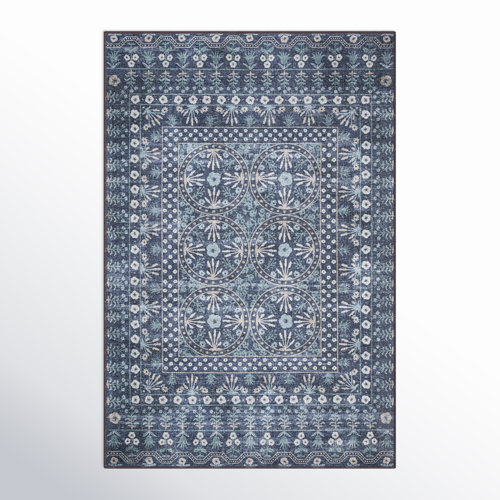 Rifle Paper Co. x Loloi Maison Rosette Blue Rug & Reviews | Birch Lane