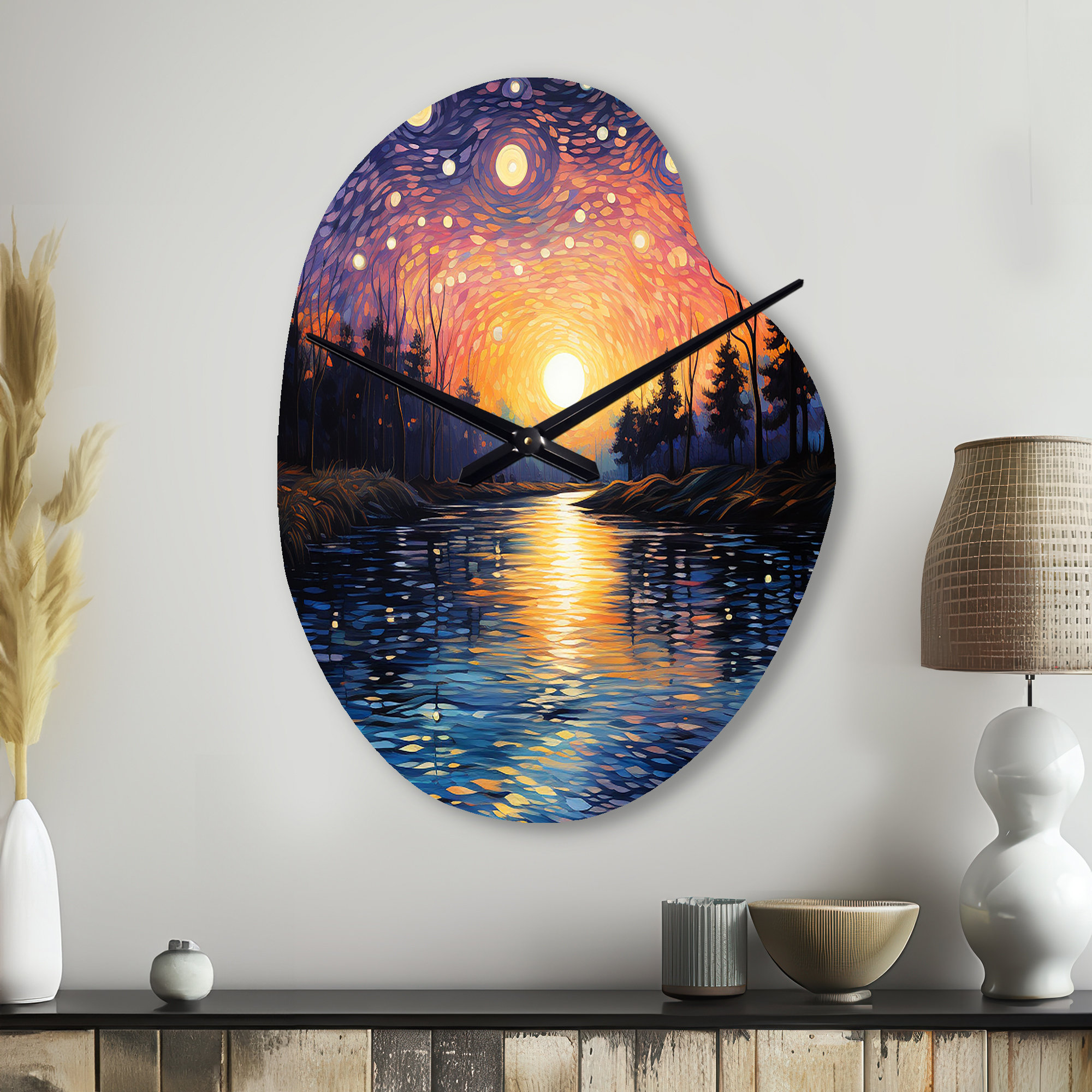 Design Art Vangogh Twilight Reflections Pointillism - Vangogh ...