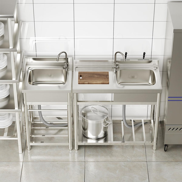 HomLux 39in Free Standing Commercial Restaurant Utility Sink, Outdoor ...