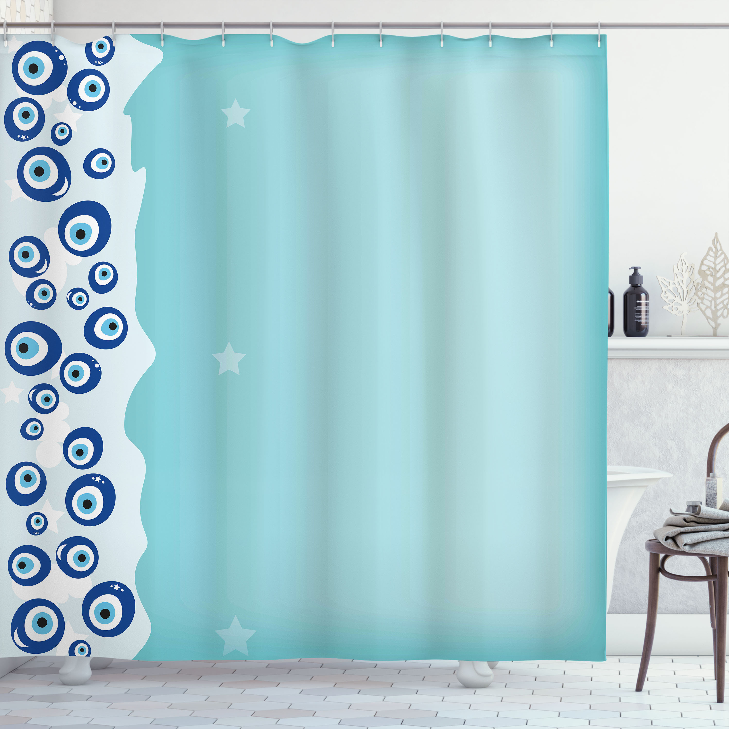 East Urban Home Thiam Evil Eye Shower Curtain Vertical Shape Border ...