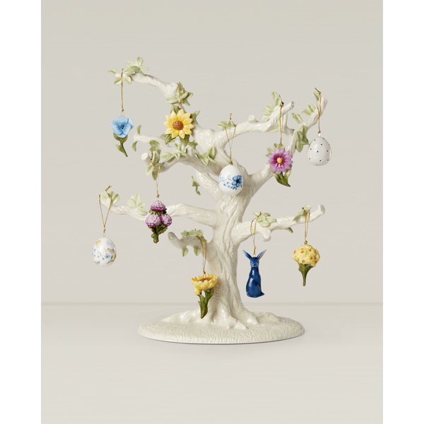 Lenox ORNAMENT TREES Floral Easter 10-Piece Ornament & Tree Set ...