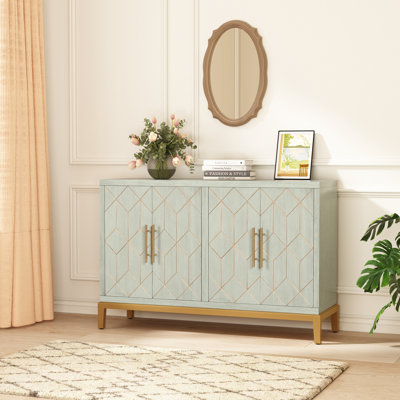 Mercer41 Dieks48" Sideboard Storage Cabinet with Gold Trim & Reviews ...