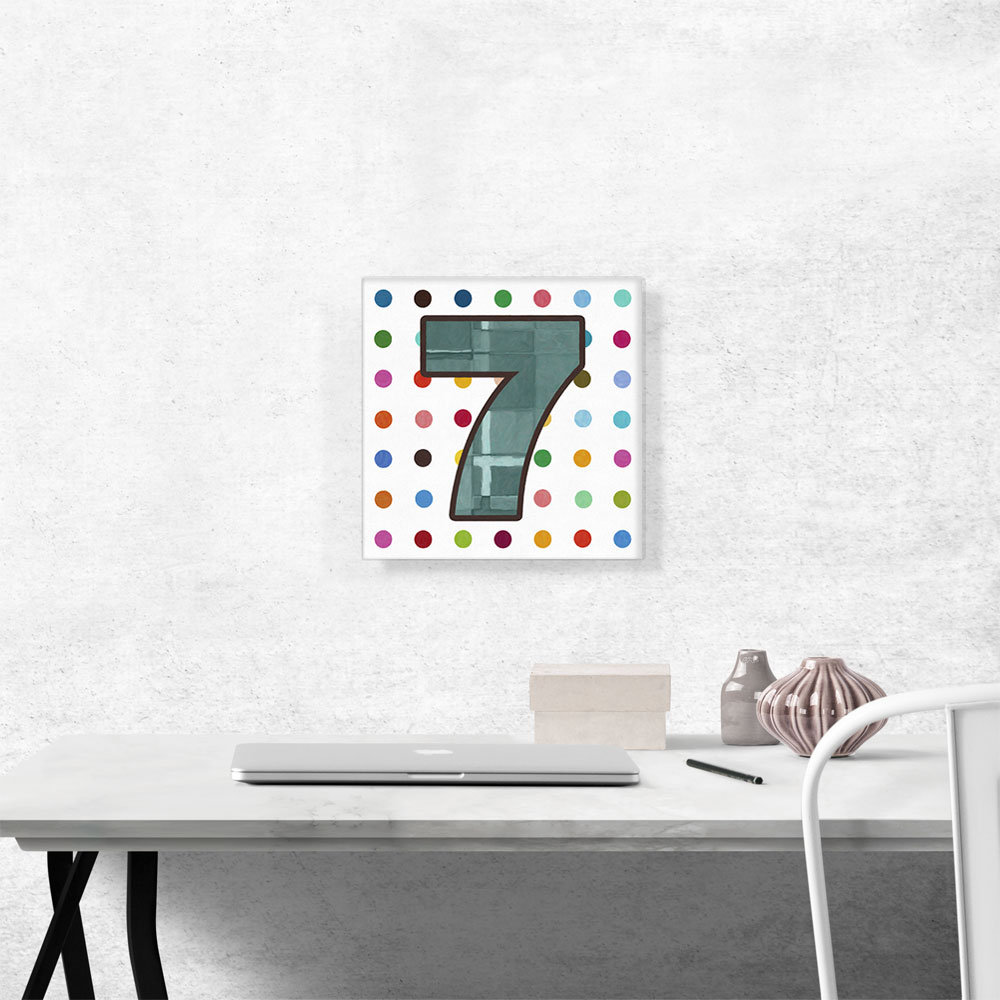 ARTCANVAS Fun Polka Dots Number 7 Seven Numeral Canvas Art Print ...