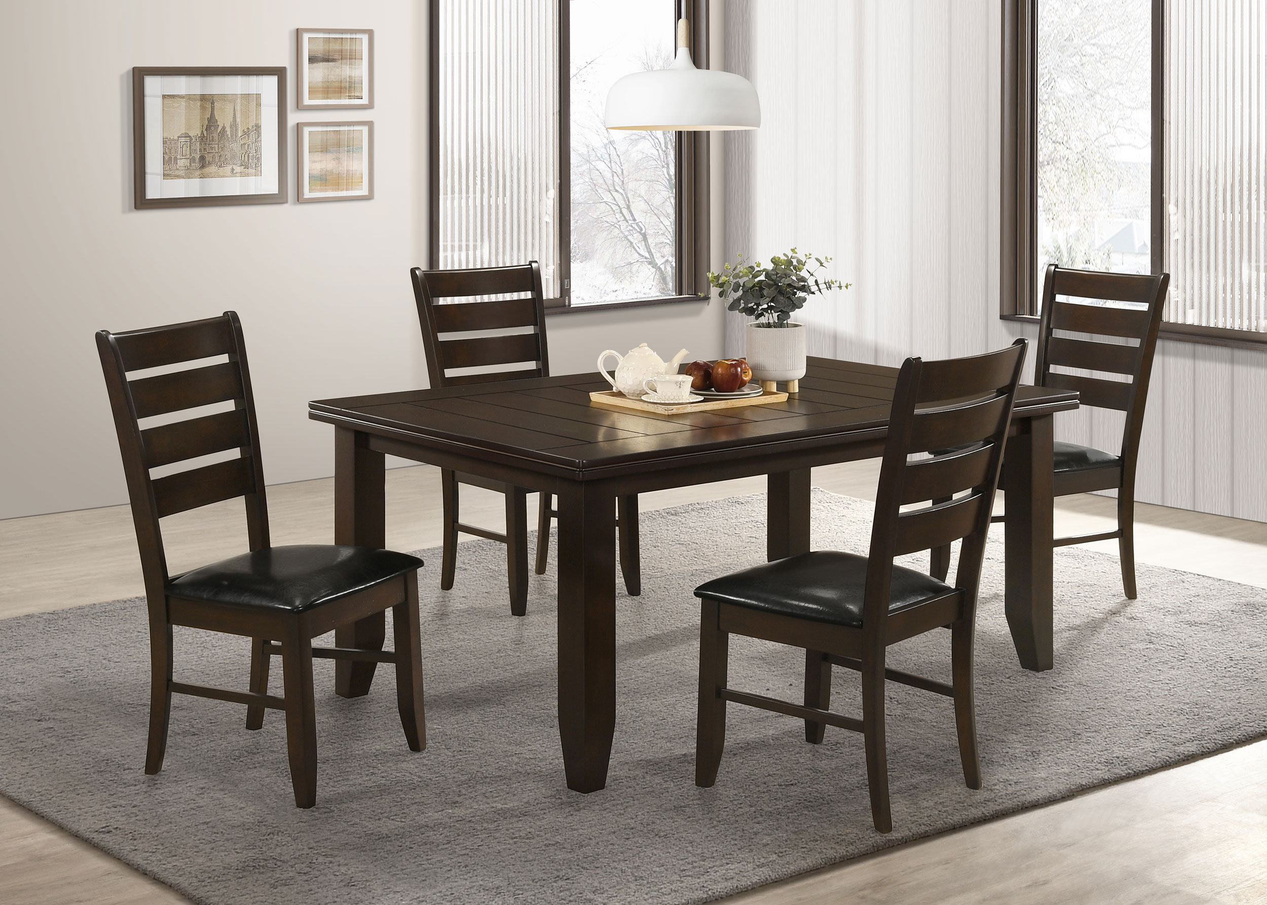 Lark Manor™ Stylish 5-Piece Set - Rectangular Dining Table Set ...