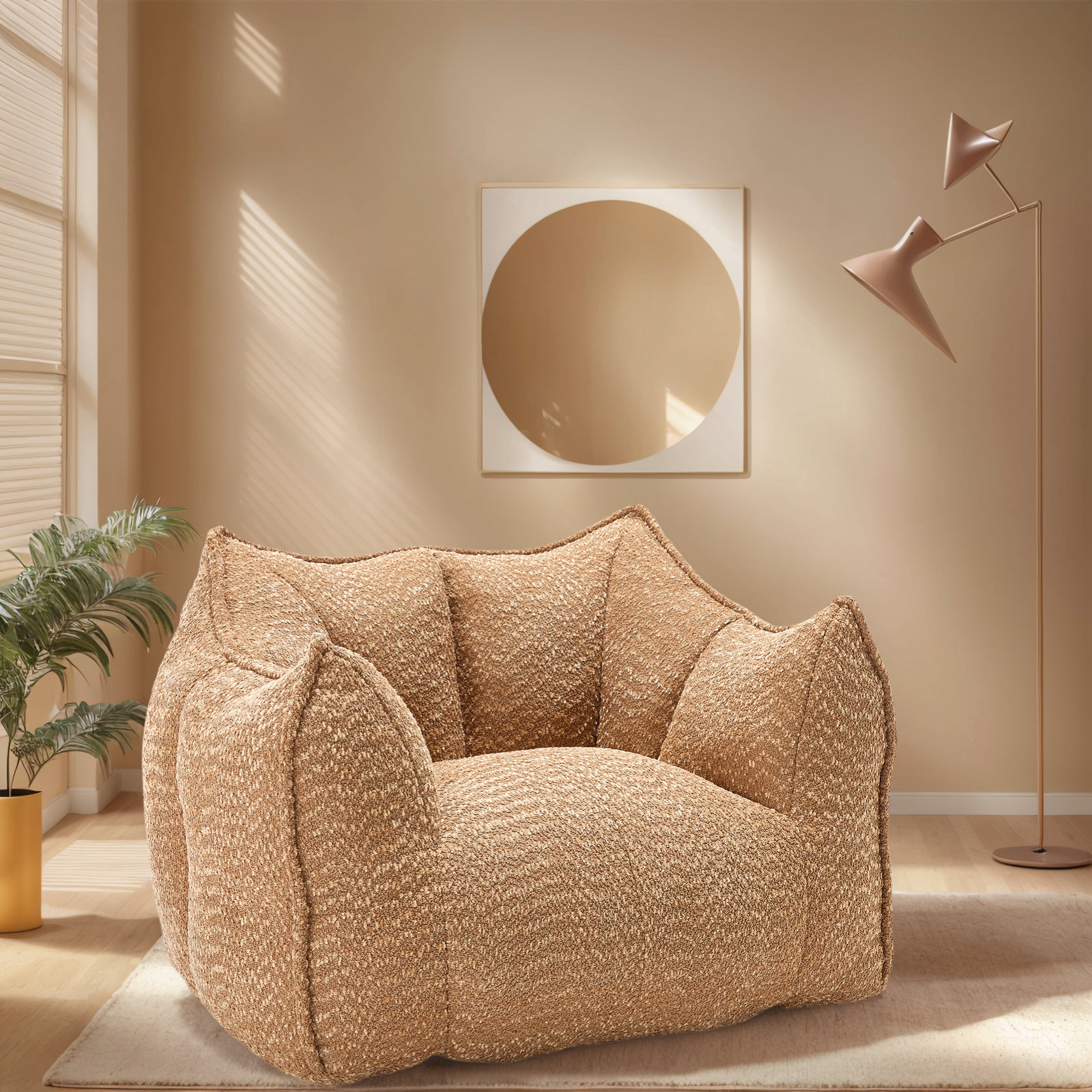 Ebern Designs 47" W Giant Compressed Single Sofa Chair Oversized Bean ...