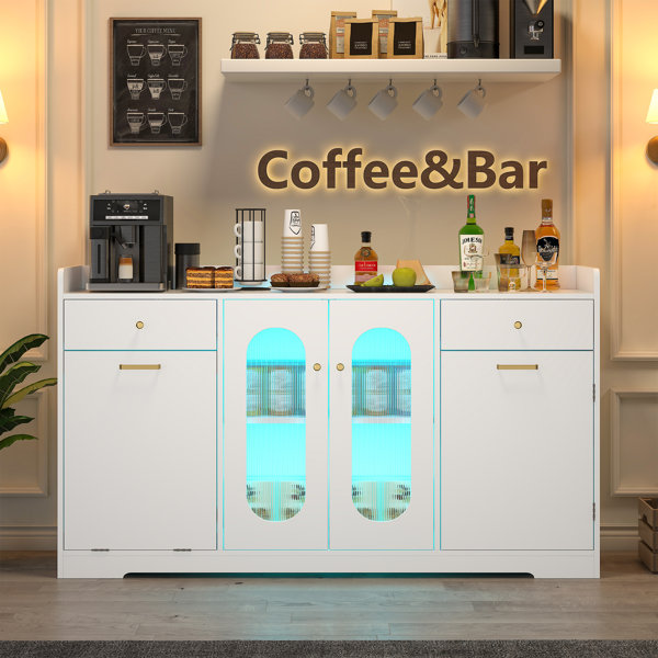 Latitude Run® 54'' Large Evynn With Led Light And 2 Drawers, Evynn With ...