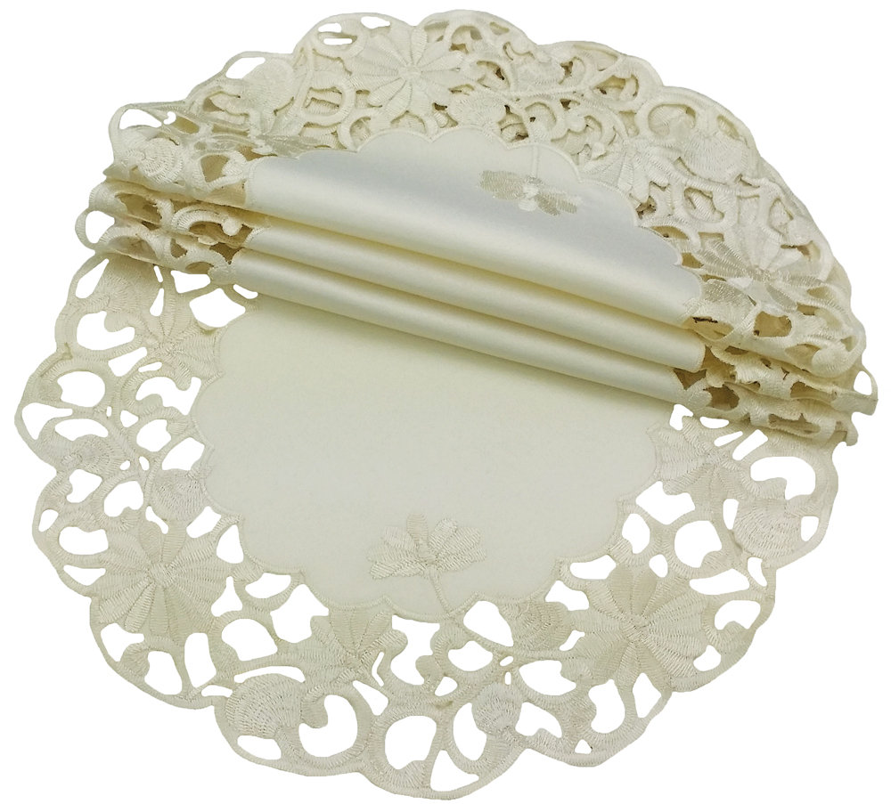 Charlton Home® Sherill Embroidered Cutwork Doily & Reviews | Wayfair