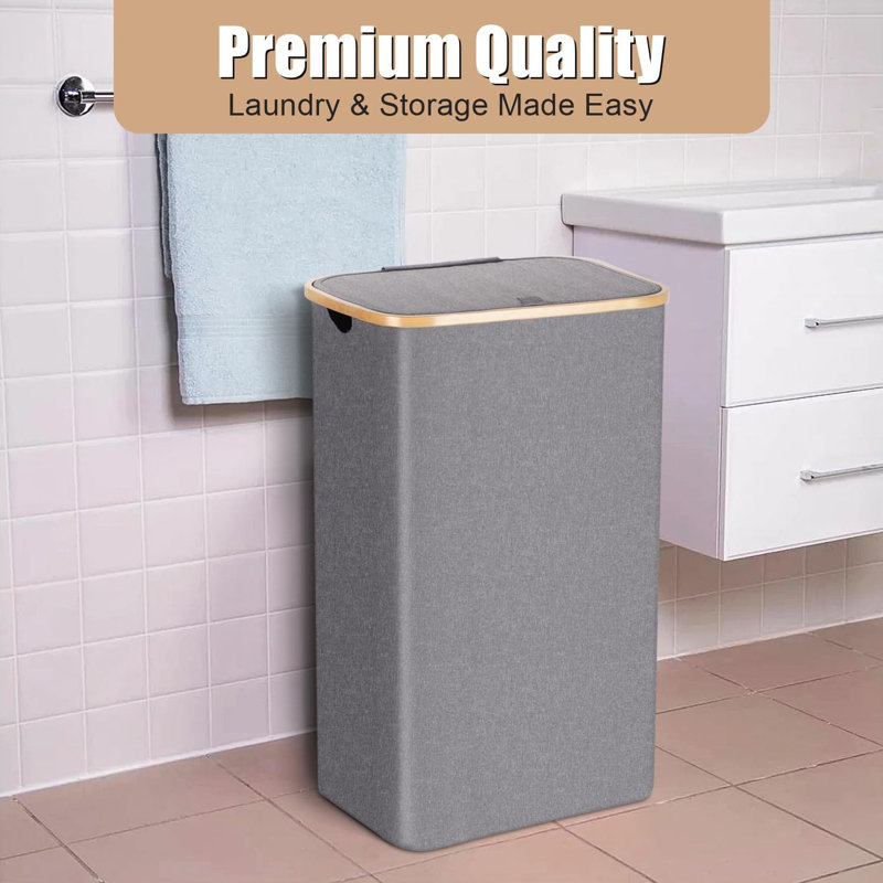 Ebern Designs Canvas Laundry Hamper with Handles | Wayfair
