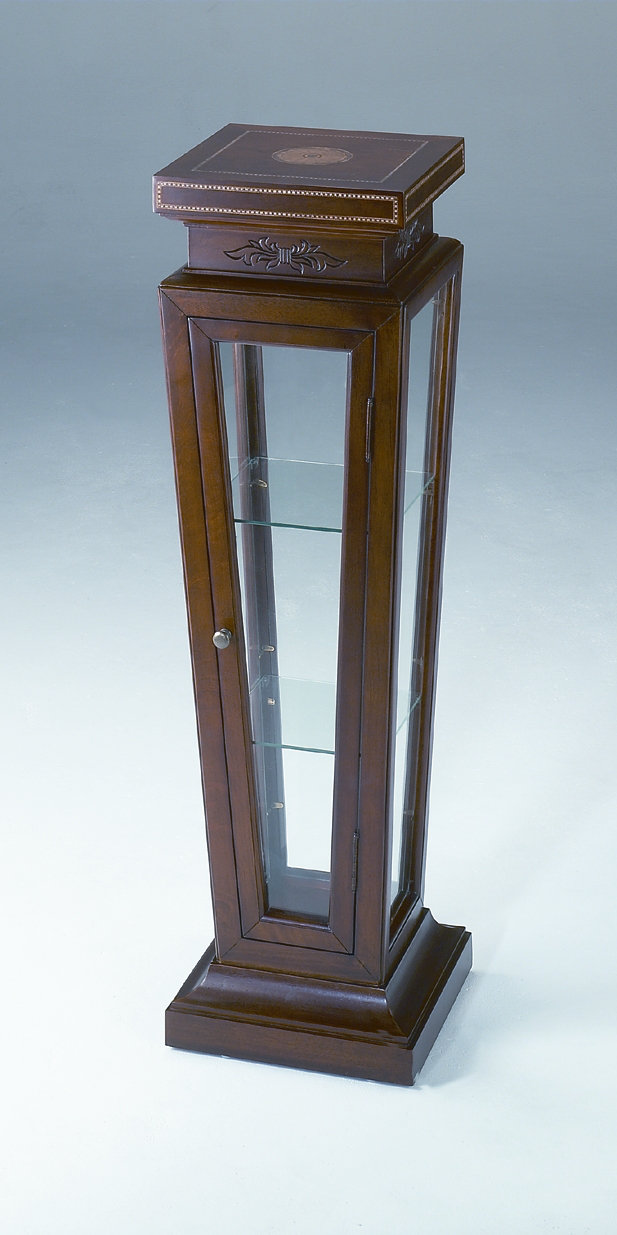 AA Importing Display Pedestal Case in Light Walnut | Wayfair