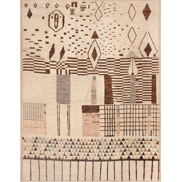 Nazmiyal Collection One-of-a-Kind Large Primitive Motifs Modern Folk ...