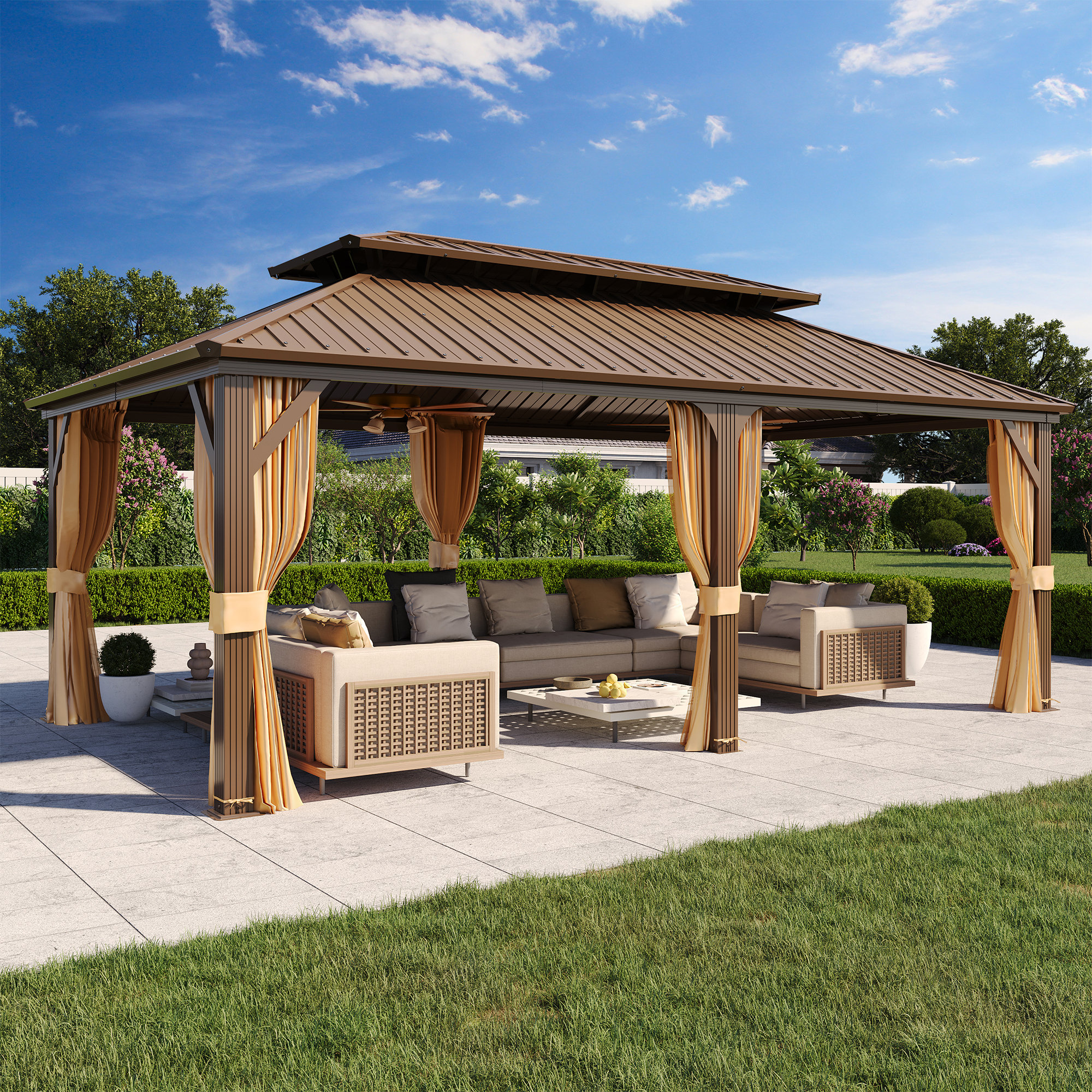 EROMMY 20 pi L 12 pi. Pavillon de jardin à toit rigide D Pro Series ...