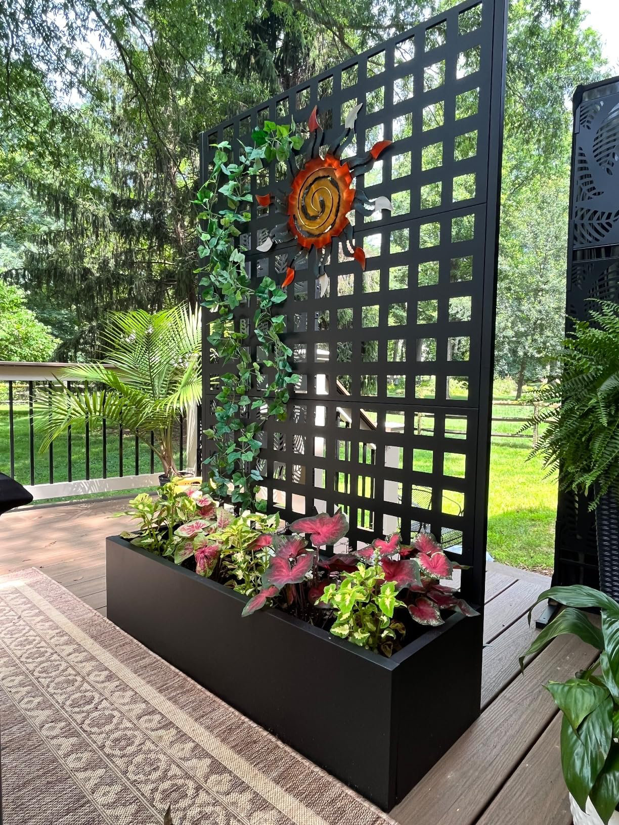 Tiprol Metal Planter with Trellis 71"x35" Trellis with Planter Box ...