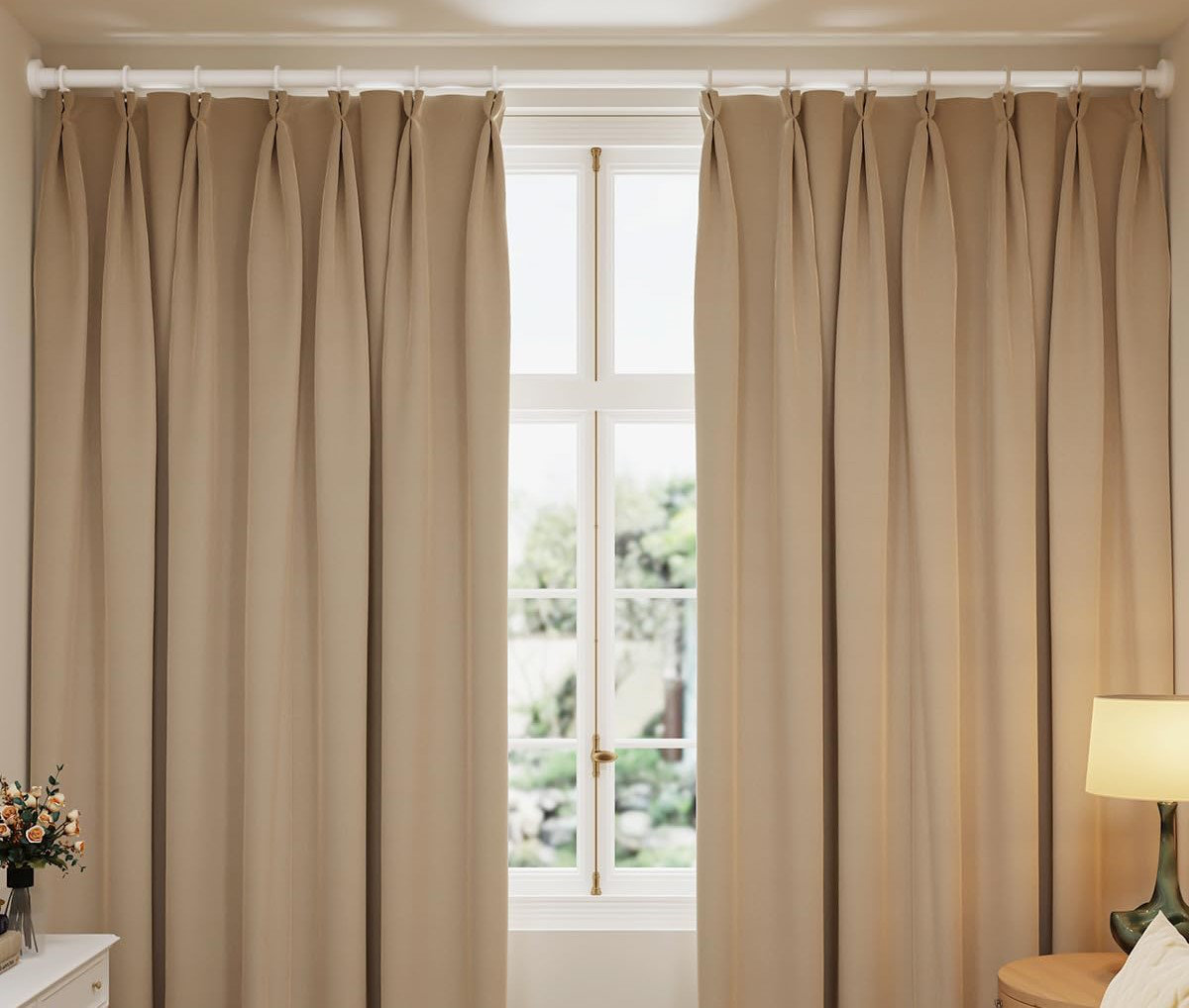 Fenoway The Tension Curtain Rods for Windows 66 to 120 Inch, Curtain ...