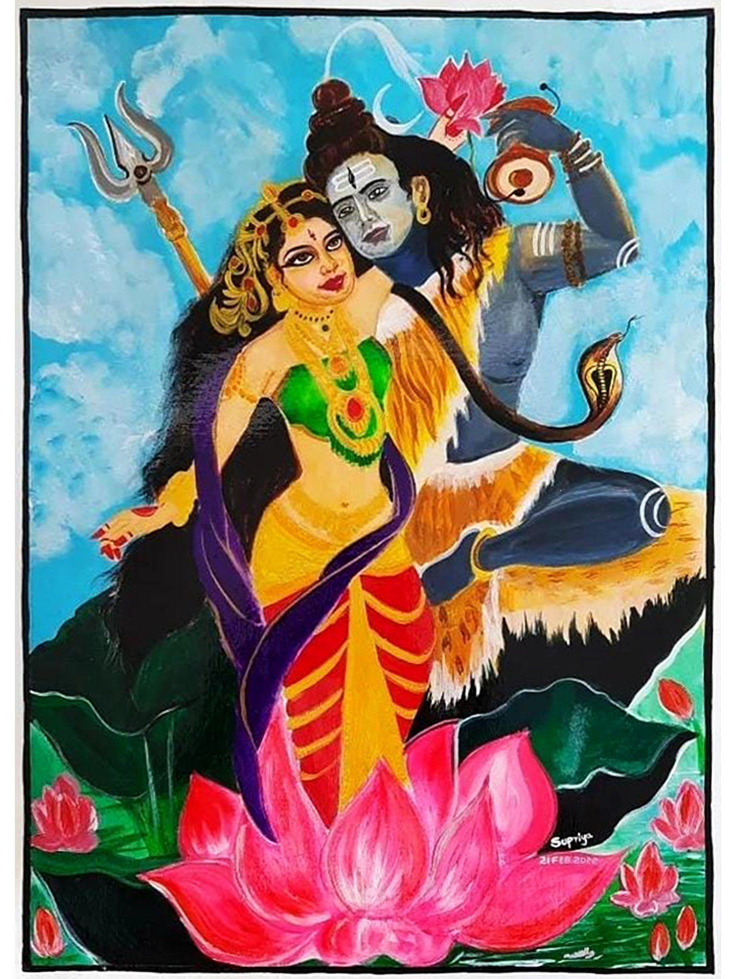 Exotic India Lord Shiva And Shakti | Acrylic On Canvas | By Supriya ...