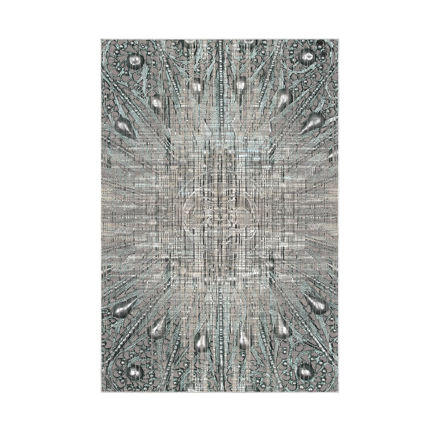 17 Stories Etherine Abstract Machine Made Polyester Area Rug in Gray ...