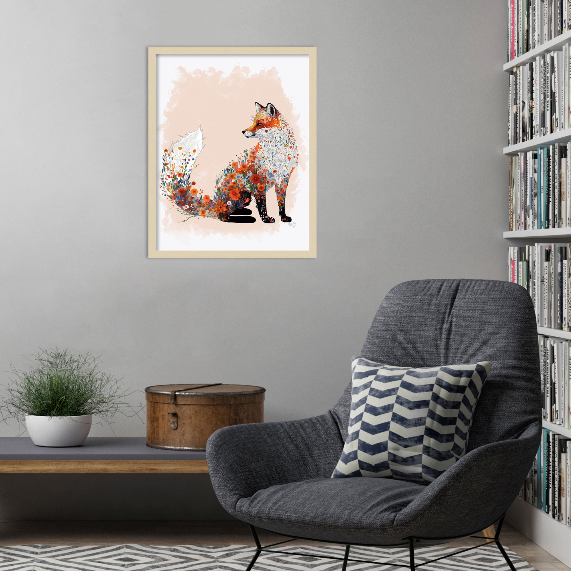 Lark Manor™ Floralessence Fox 1 by Fab Funky Wood Framed Wall Art Print ...