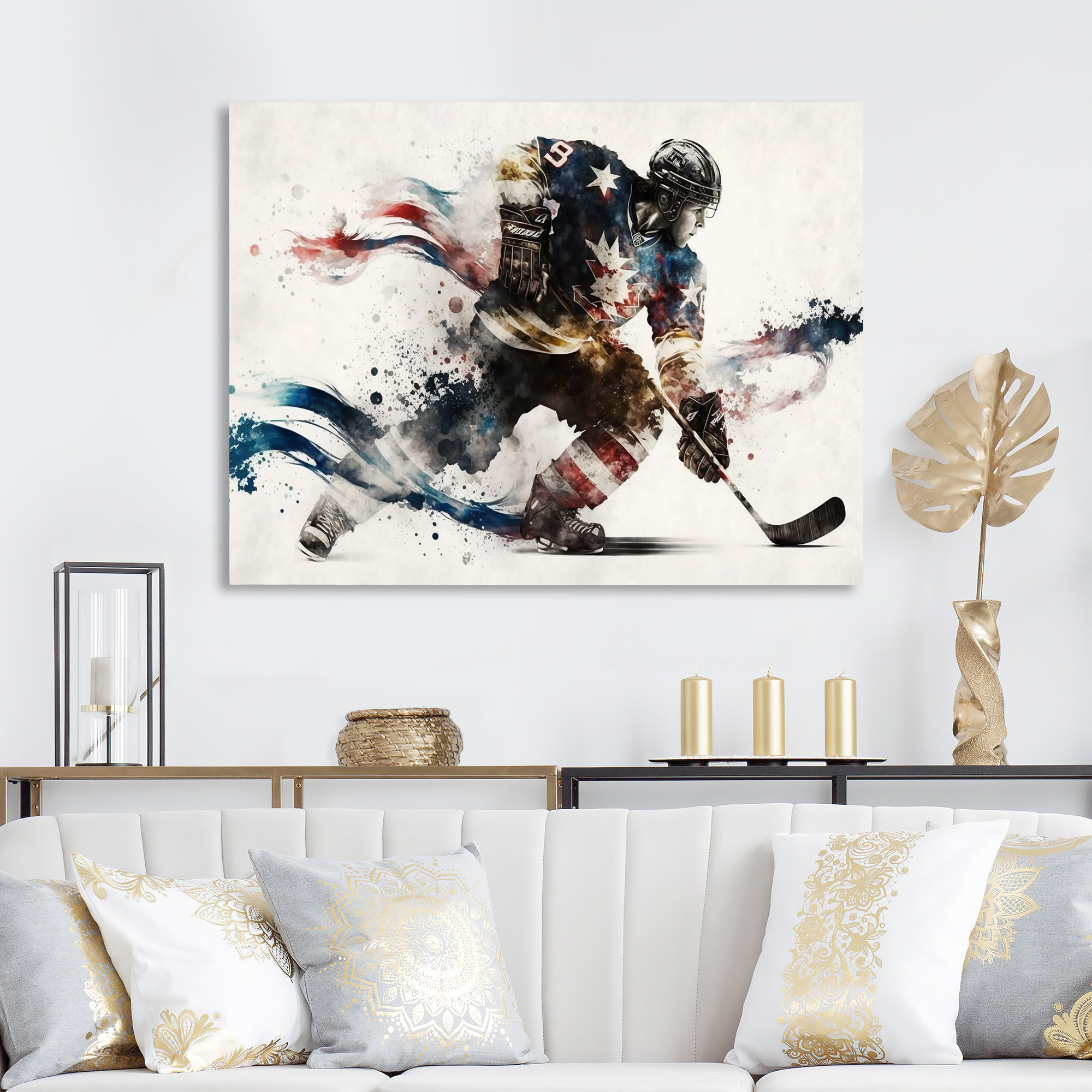 Latitude Run® Usa Hockey Player In Action VI - Sport Hockey Wall Art ...