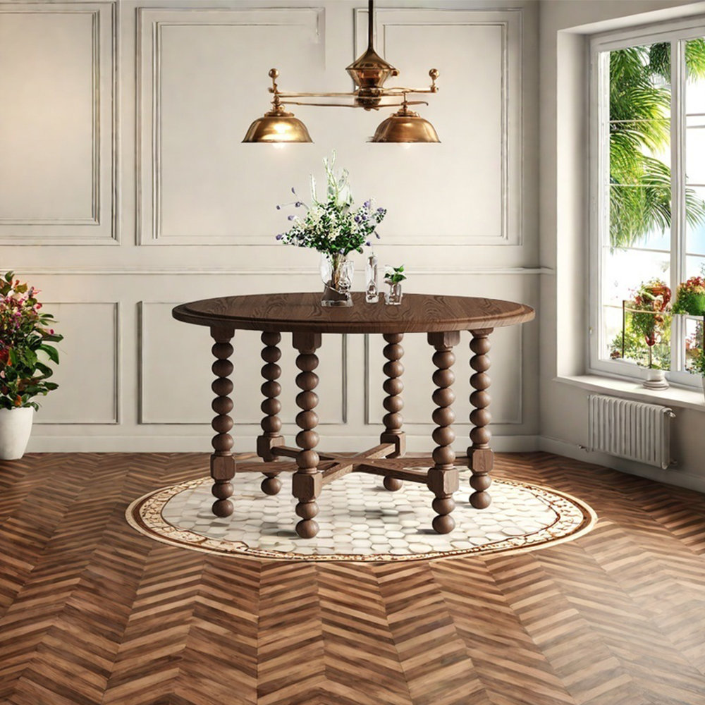 Sleek Surface Designs Round multilayer solid board dining table | Wayfair