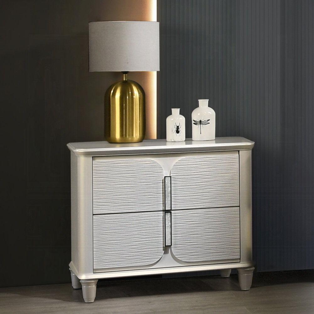 Hokku Designs Nightstand, Pearl White Finish | Wayfair